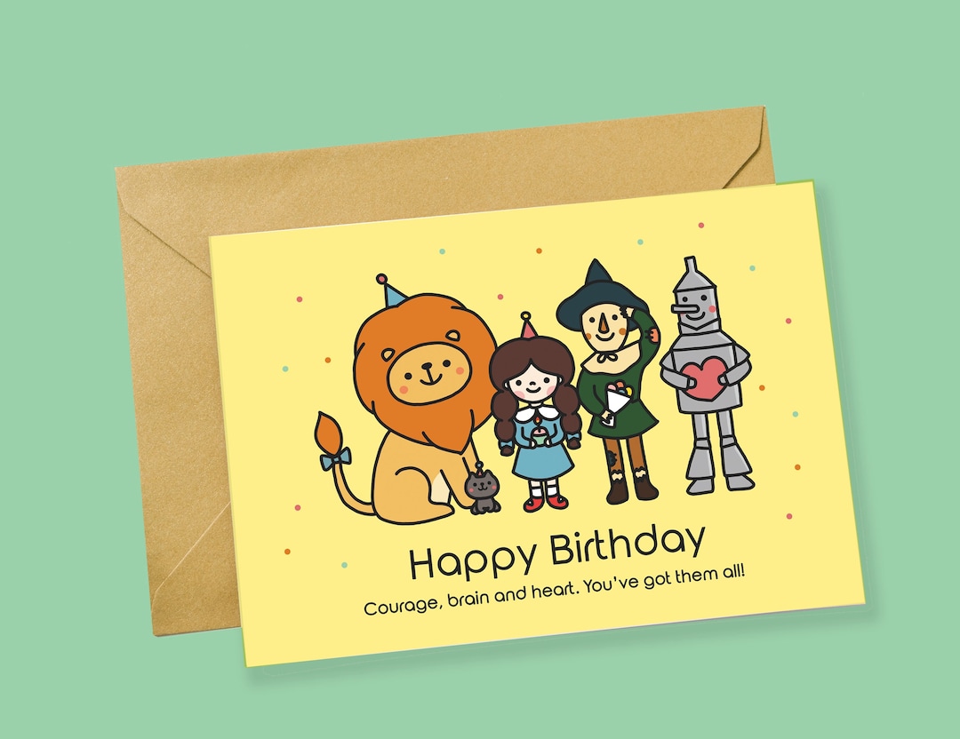 The Wizard of OZ Printable Card - Wizard of OZ Birthday Card - Dorothy ...