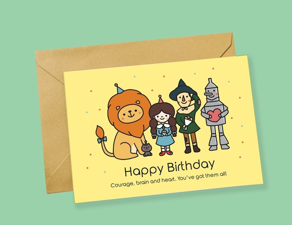 The Wizard of OZ Printable Card Wizard of OZ Birthday Card - Etsy