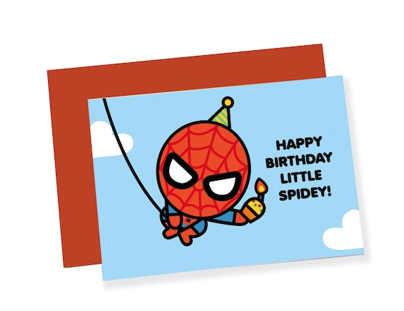 Printable Spider Man Happy Birthday Card