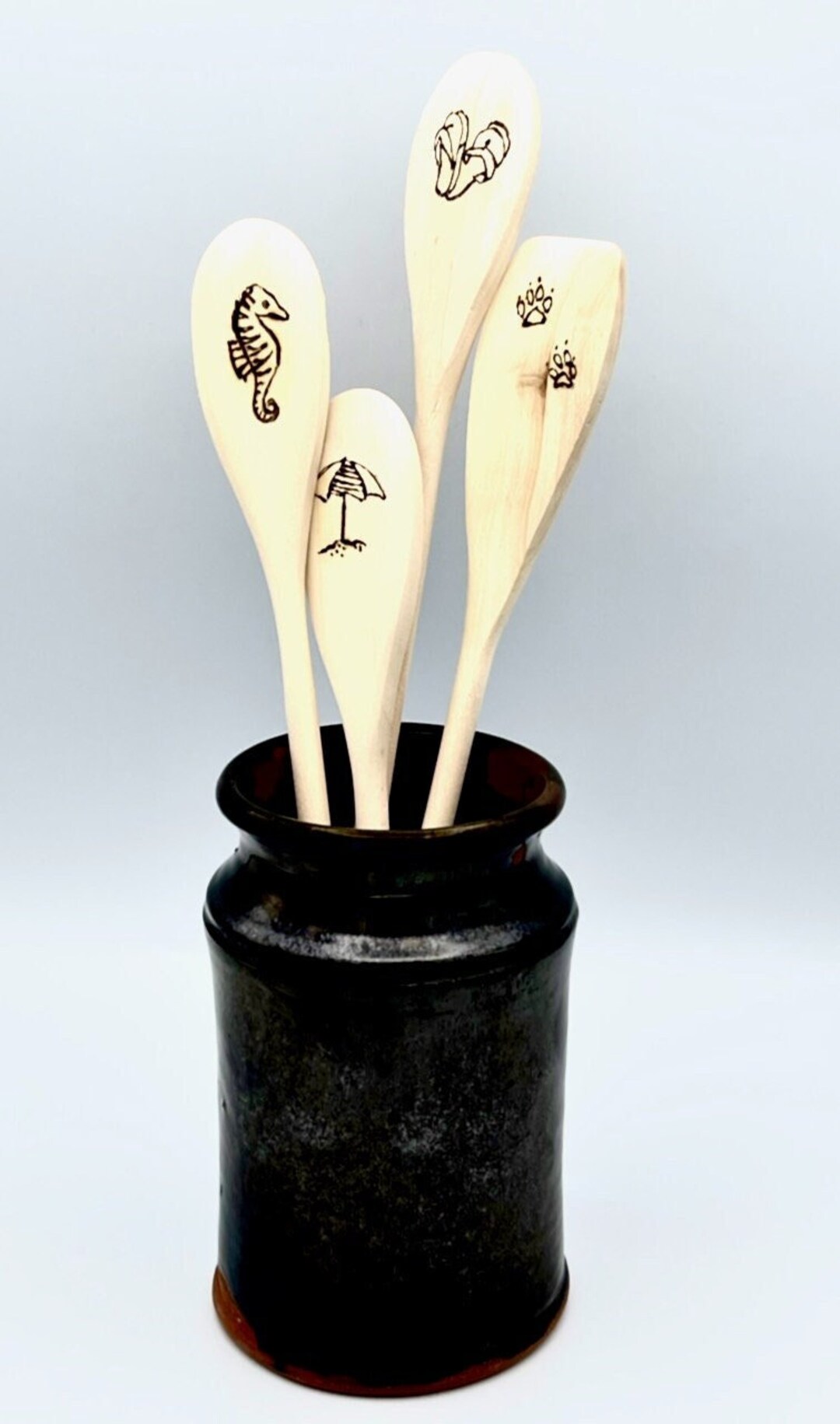 Wooden Spoon Set With Tropical Theme - Set of 4 Spoons - Great Gift ...
