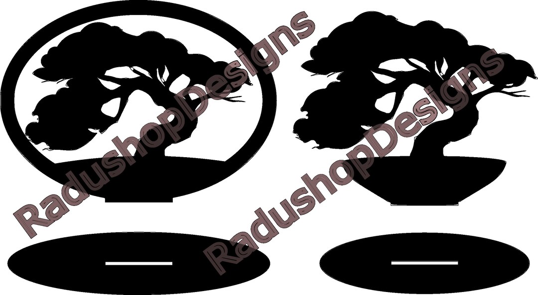 Bonsai Tree Silhouettes SVG - Etsy