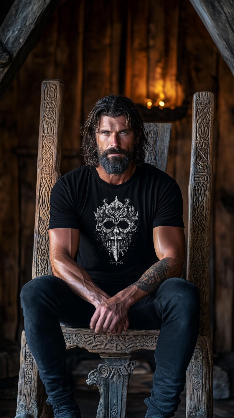 Pagan Nomad Godmask T-shirt Embrace the Mythic Spirit - Etsy
