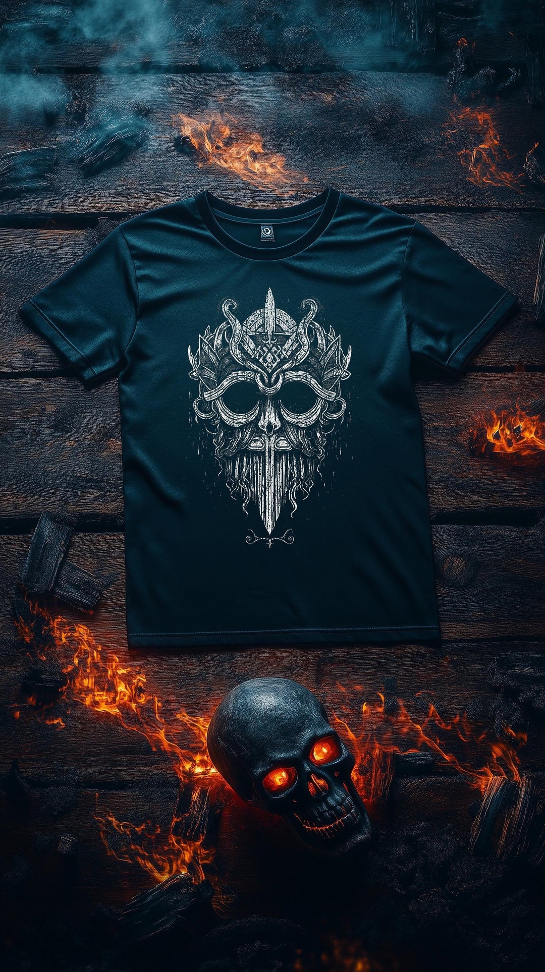 Pagan Nomad Godmask T-shirt Embrace the Mythic Spirit - Etsy