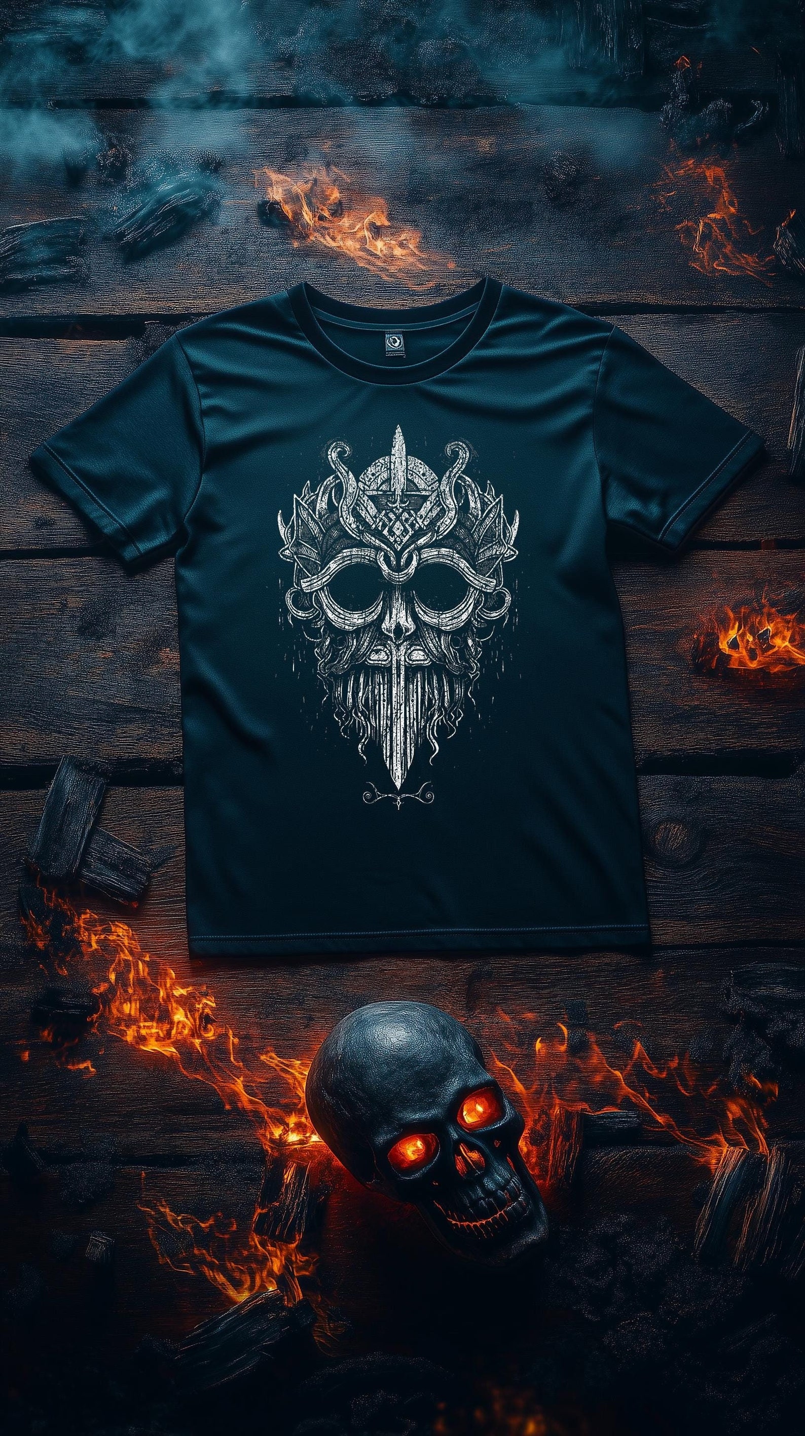 Pagan Nomad Godmask T-shirt Embrace the Mythic Spirit - Etsy