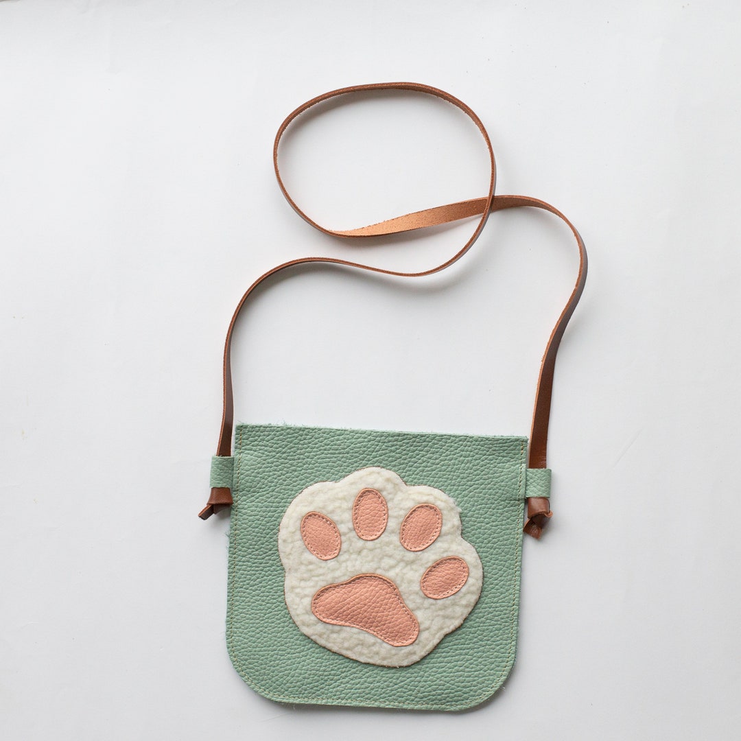 Paw Print Leather Kids Crossbody Purse, Girls Crossbody Bag, Purse ...