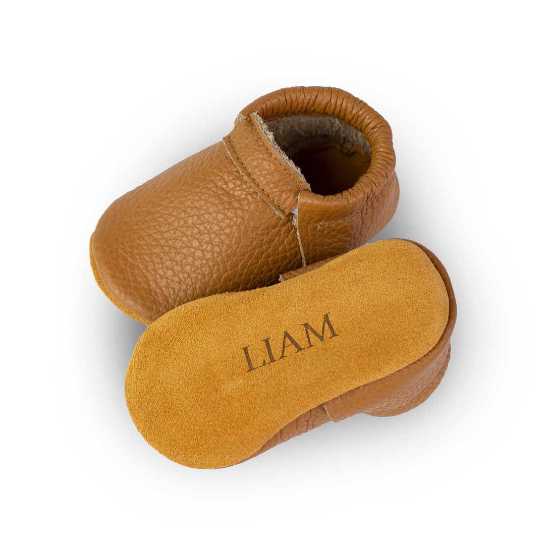 Personalized Name Baby Shoes Newborn Leather Fringeless Toddler Baby ...