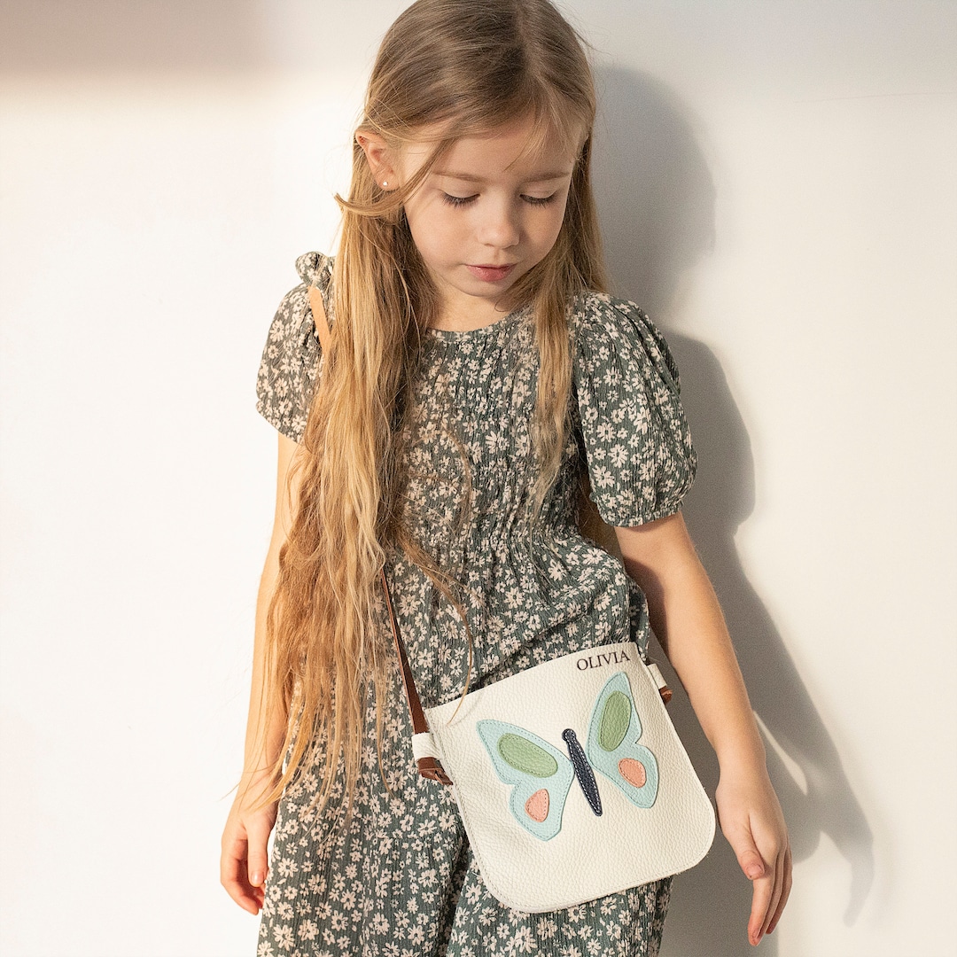 Butterfly Leather Kids Crossbody Purse, Girls Crossbody Bag, Purse ...