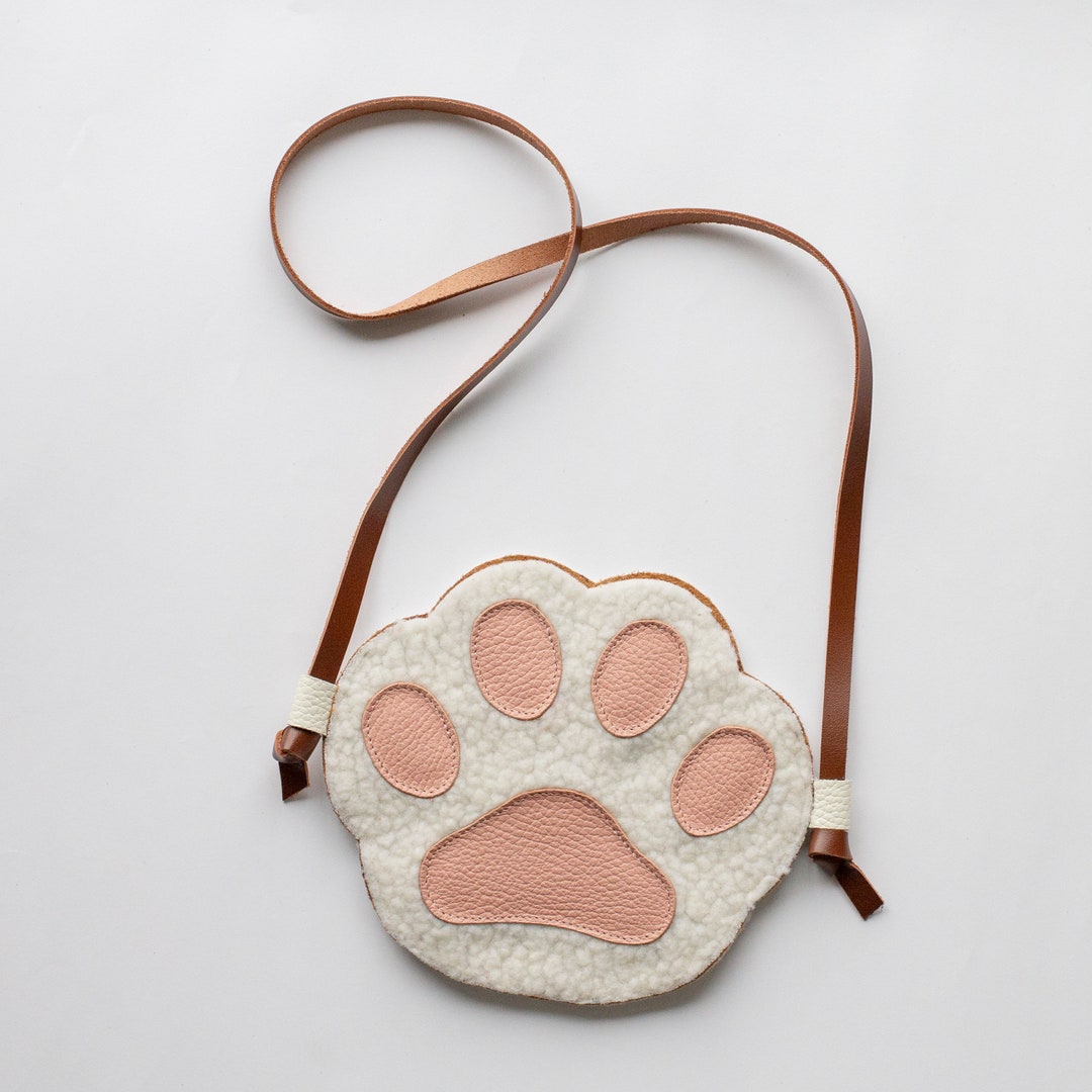 Paw Print Leather Crossbody Purse, Dog Lover Gift, Toddler Purse, Girl ...
