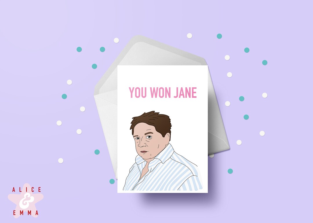 You Won Jane Greetings Card - Etsy