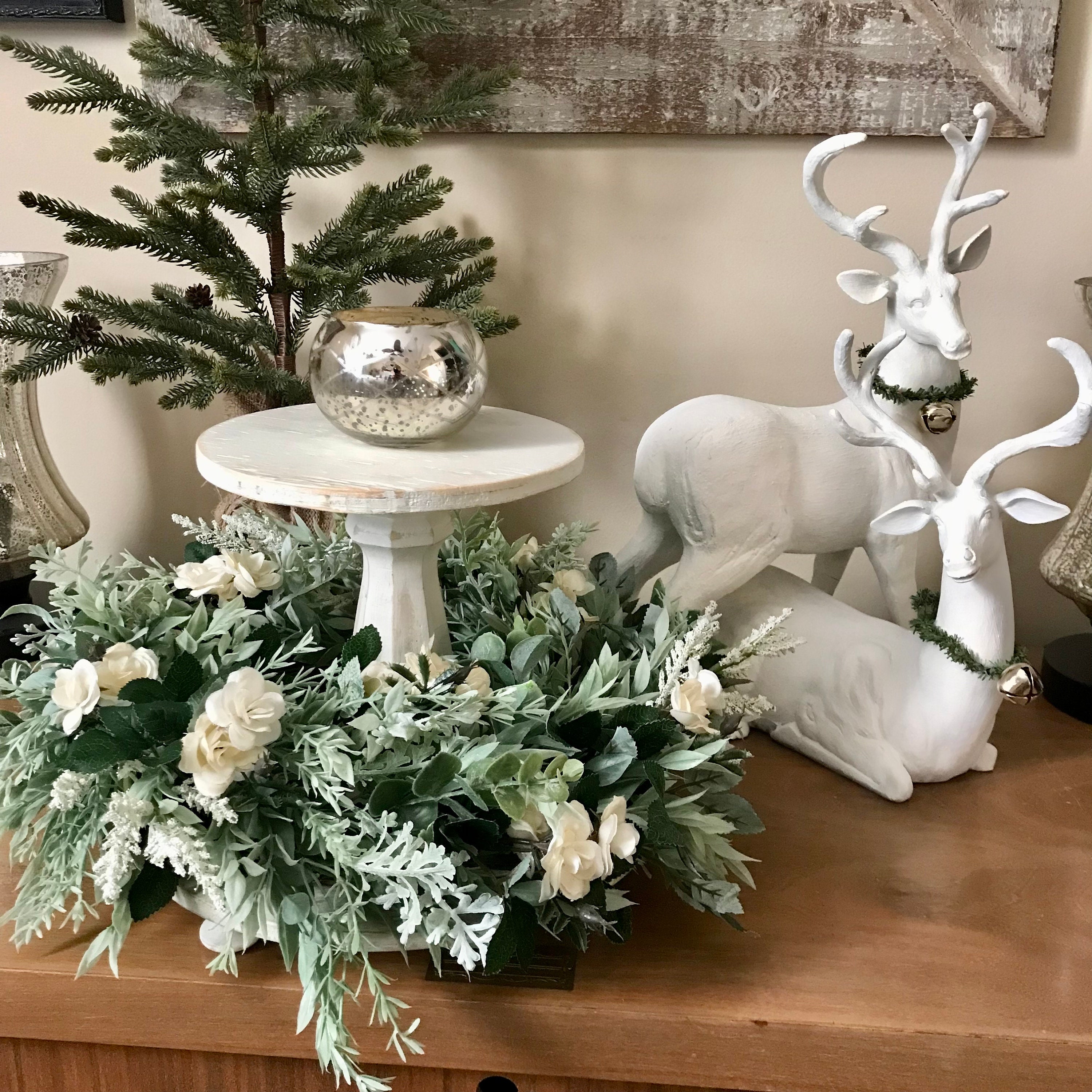 Mini Table Wreath Wreath Centerpiece for Wedding Cottage - Etsy