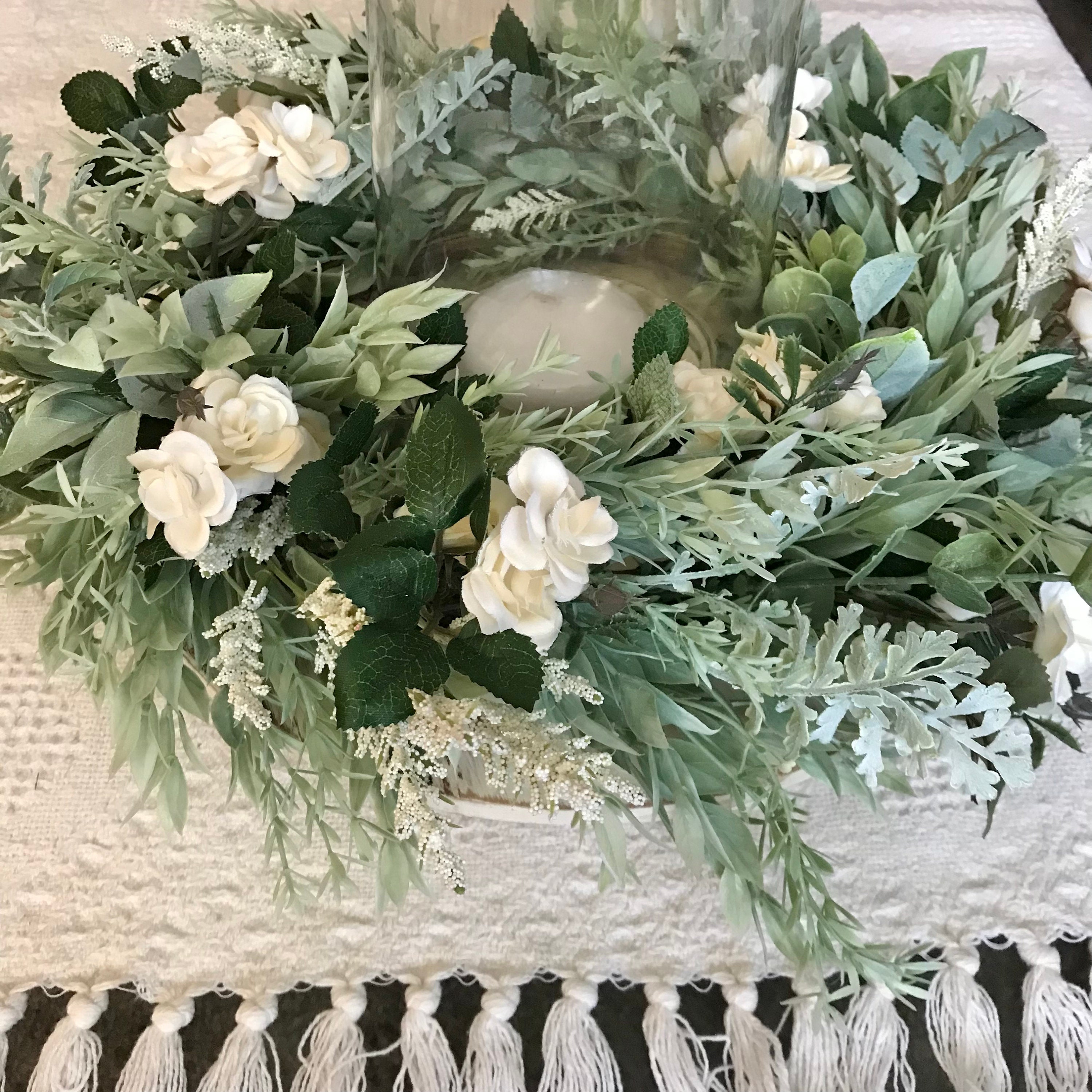 Mini Table Wreath Wreath Centerpiece for Wedding Cottage - Etsy