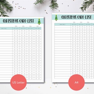 Christmas Card List Printable, Christmas Card Tracker, Holiday Card ...