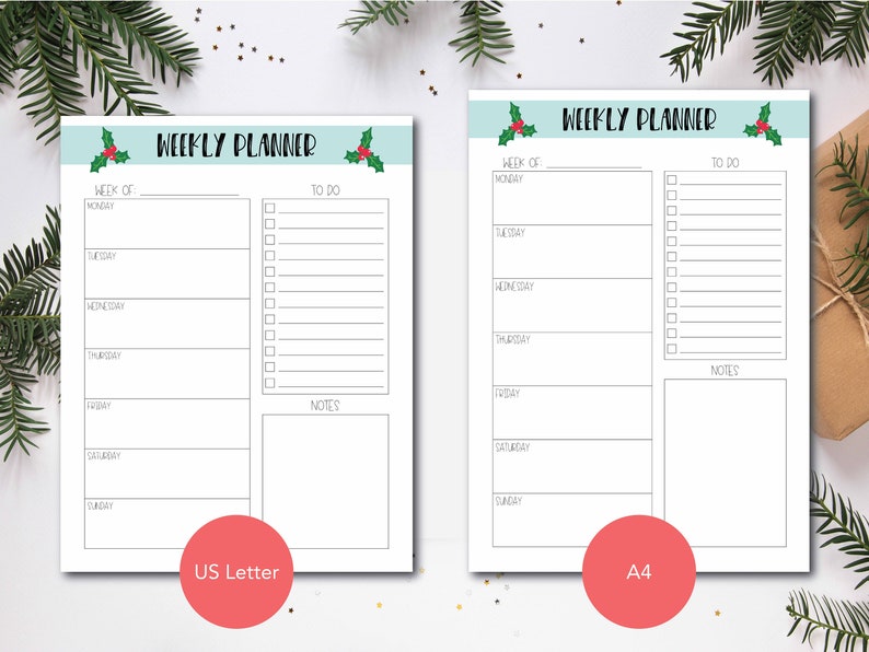 Christmas Weekly Planner Printable, Christmas Planner Page, Holiday ...