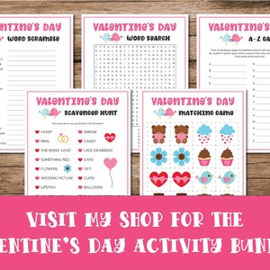 Valentine's Day Activities Kids A-Z Alphabet Game Printable, Vday ...