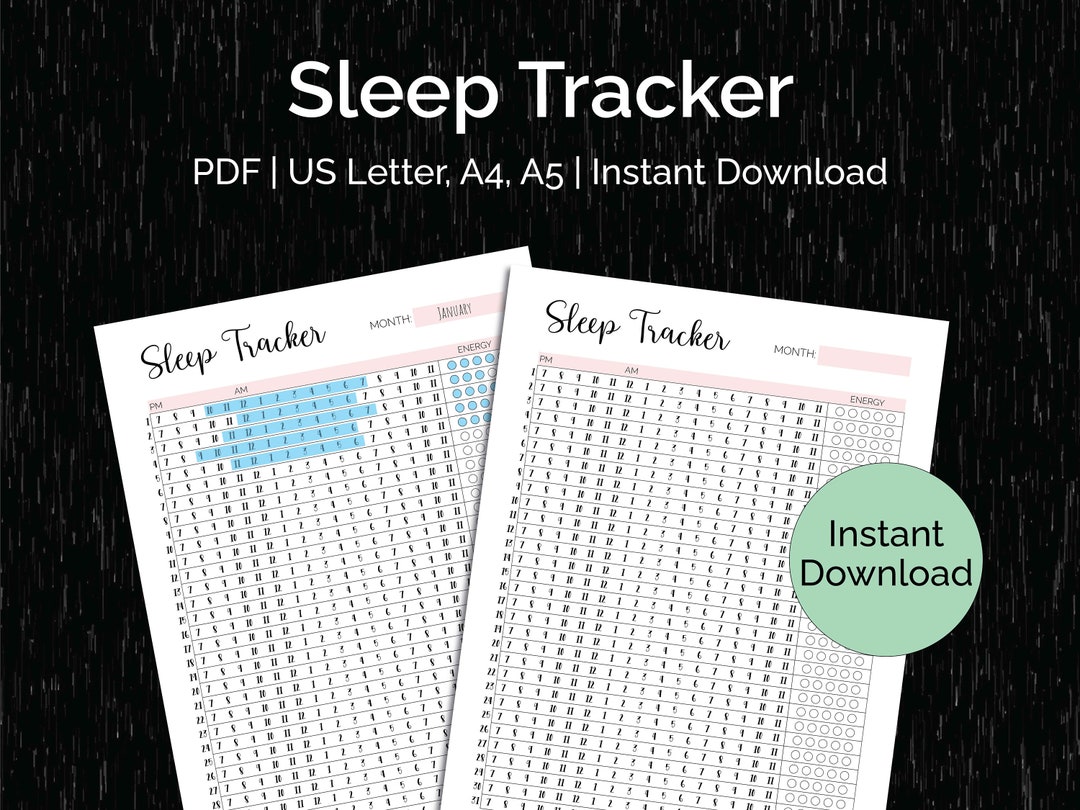 Sleep Tracker Printable, Sleep Log Chart, Habit Tracker, Cute Planner ...