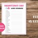 Valentine's Day Activities Kids Word Scramble Printable, Holiday Family ...