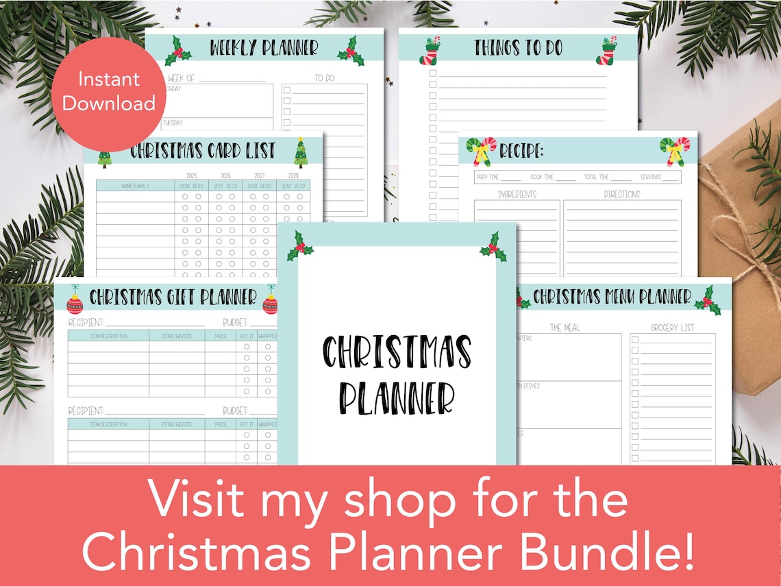 Christmas Weekly Planner Printable, Christmas Planner Page, Holiday ...