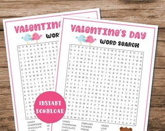 Valentine's Day Activities Kids Word Scramble Printable, Holiday Family ...