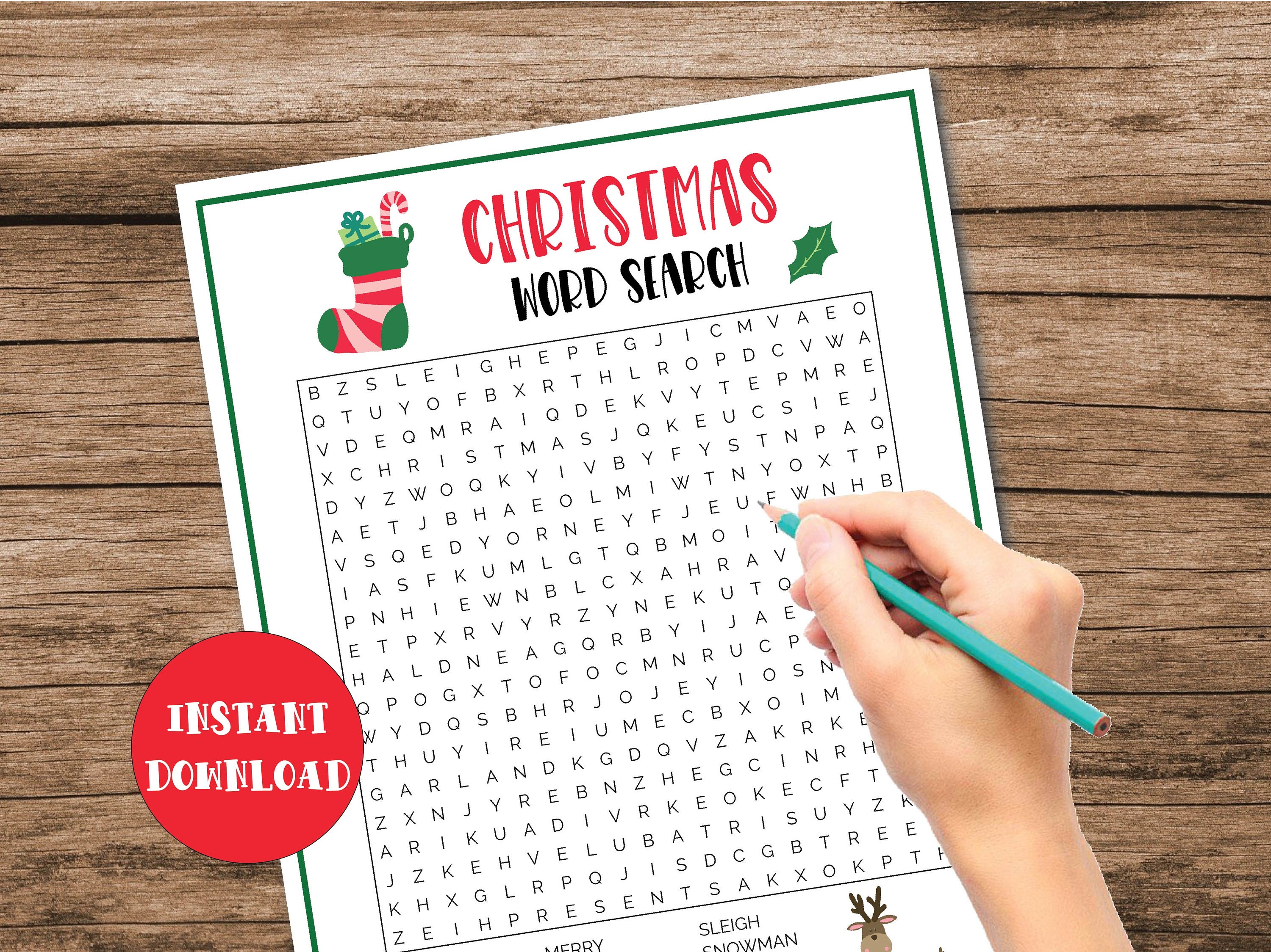 Christmas Activities Kids Word Search Printable, Xmas Holiday Party ...