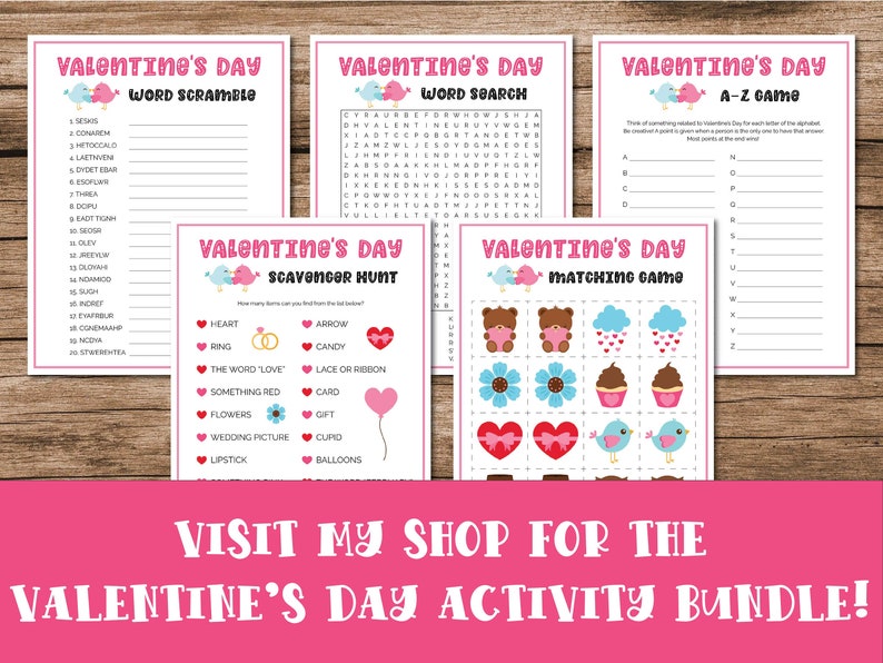 Valentine's Day Activities Kids Word Scramble Printable, Holiday Family ...