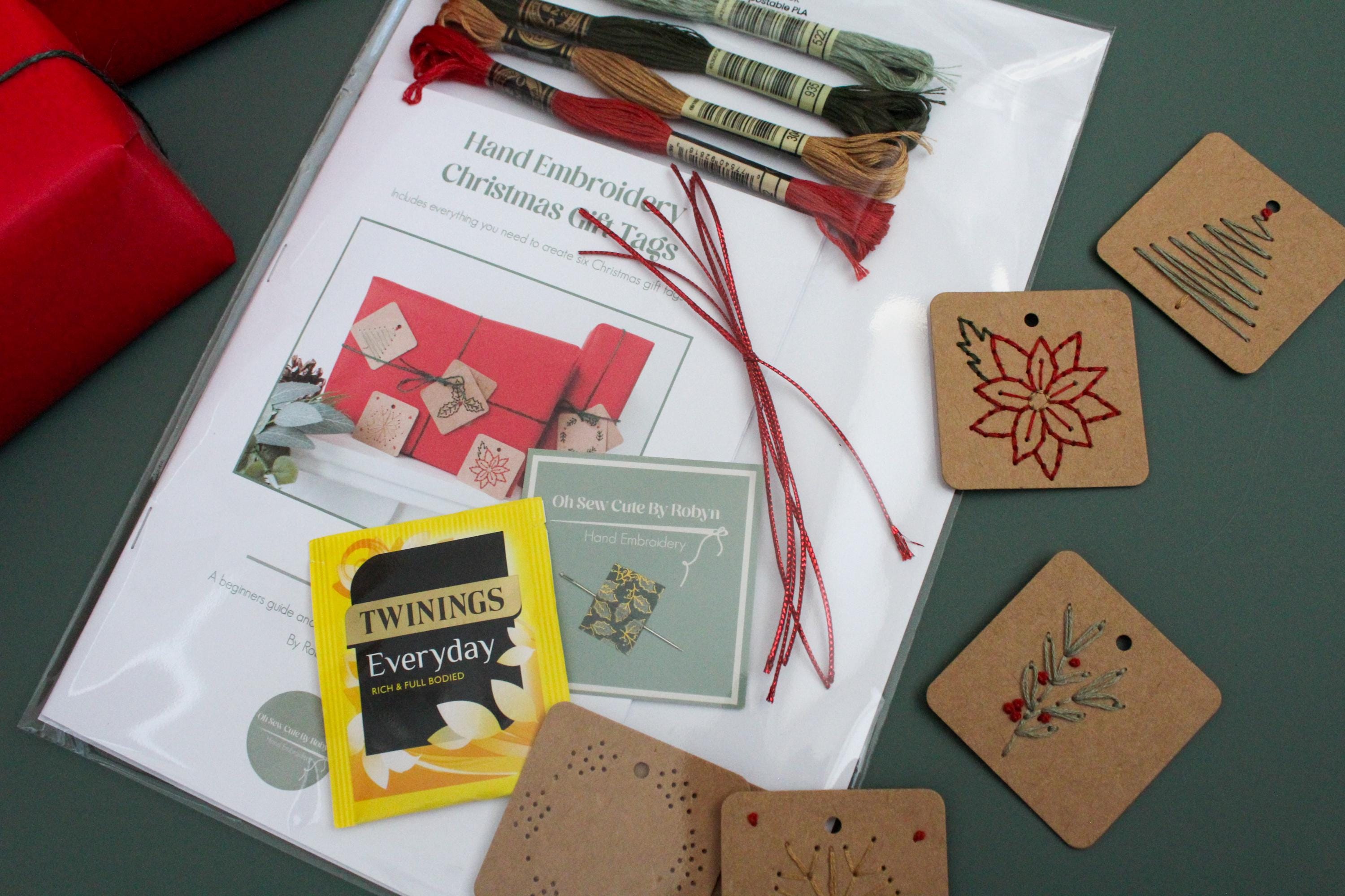 Six Pack of Christmas Embroidery Gift Tags Kit: Beginner Hand ...