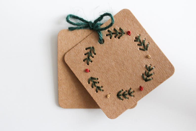 Six Pack of Christmas Embroidery Gift Tags Kit: Beginner Hand ...