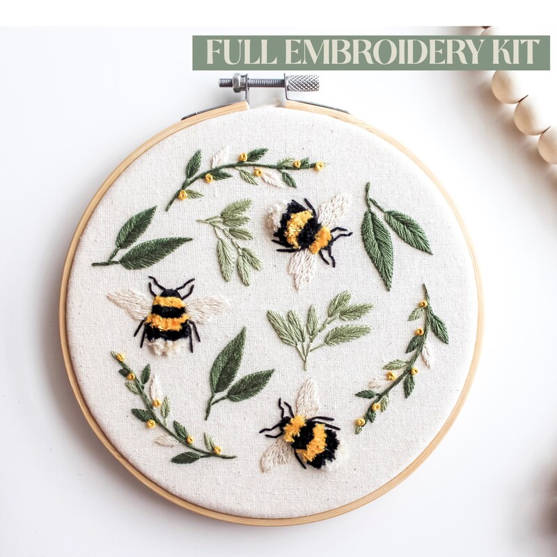 Bee Embroidery Kit - Etsy