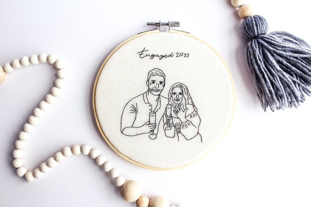 Portrait/photograph Hand Embroidery Hoop Personalised - Etsy