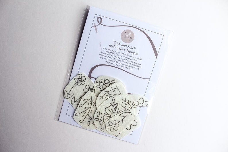 Floral Stick and Stitch Embroidery Patches Stick on - Etsy