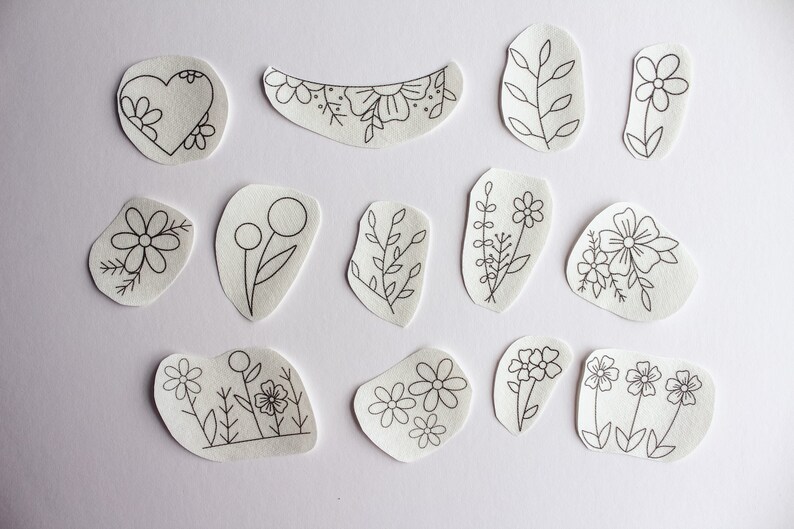 Floral Stick and Stitch Embroidery Patches Stick on - Etsy