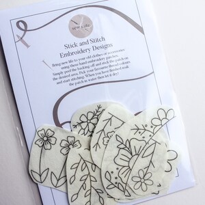 Floral Stick and Stitch Embroidery Patches Stick on - Etsy