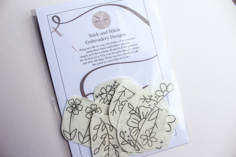 Floral Stick and Stitch Embroidery Patches Stick on - Etsy