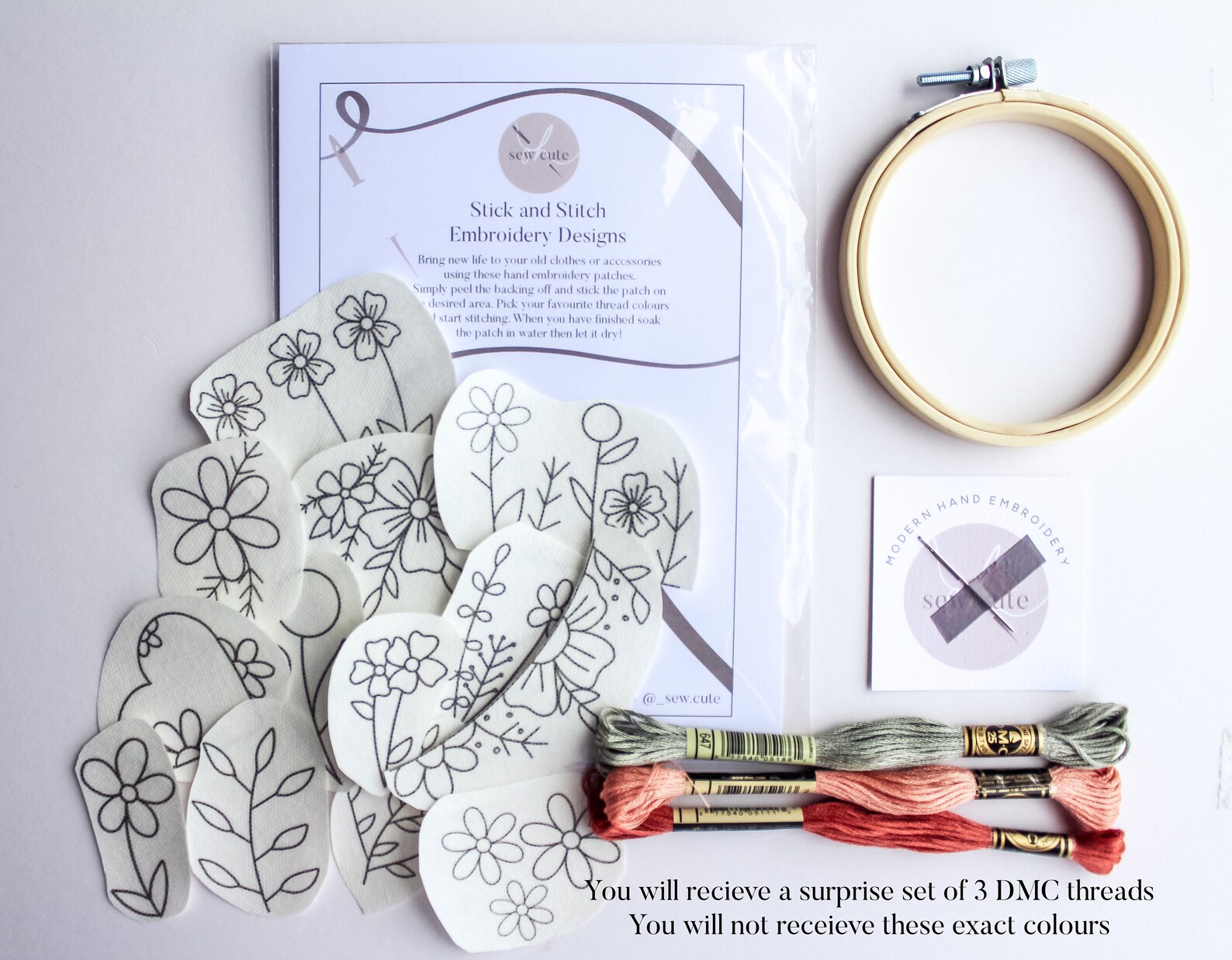 Floral Stick and Stitch Embroidery Patches Stick on - Etsy