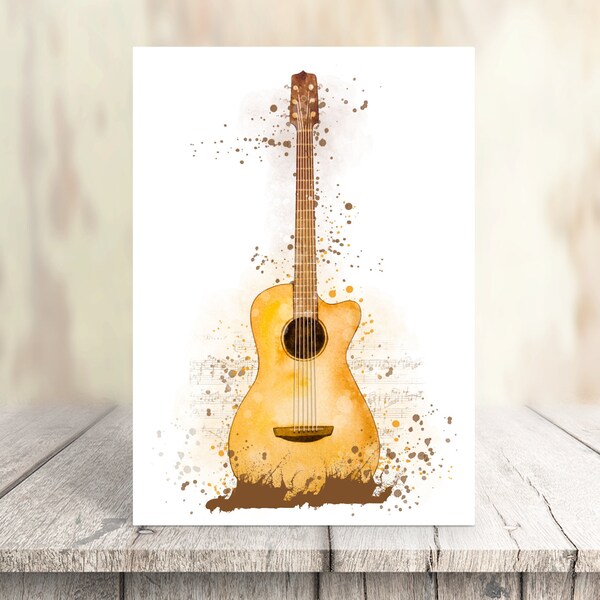 Guitar Greeting Card - Etsy UK