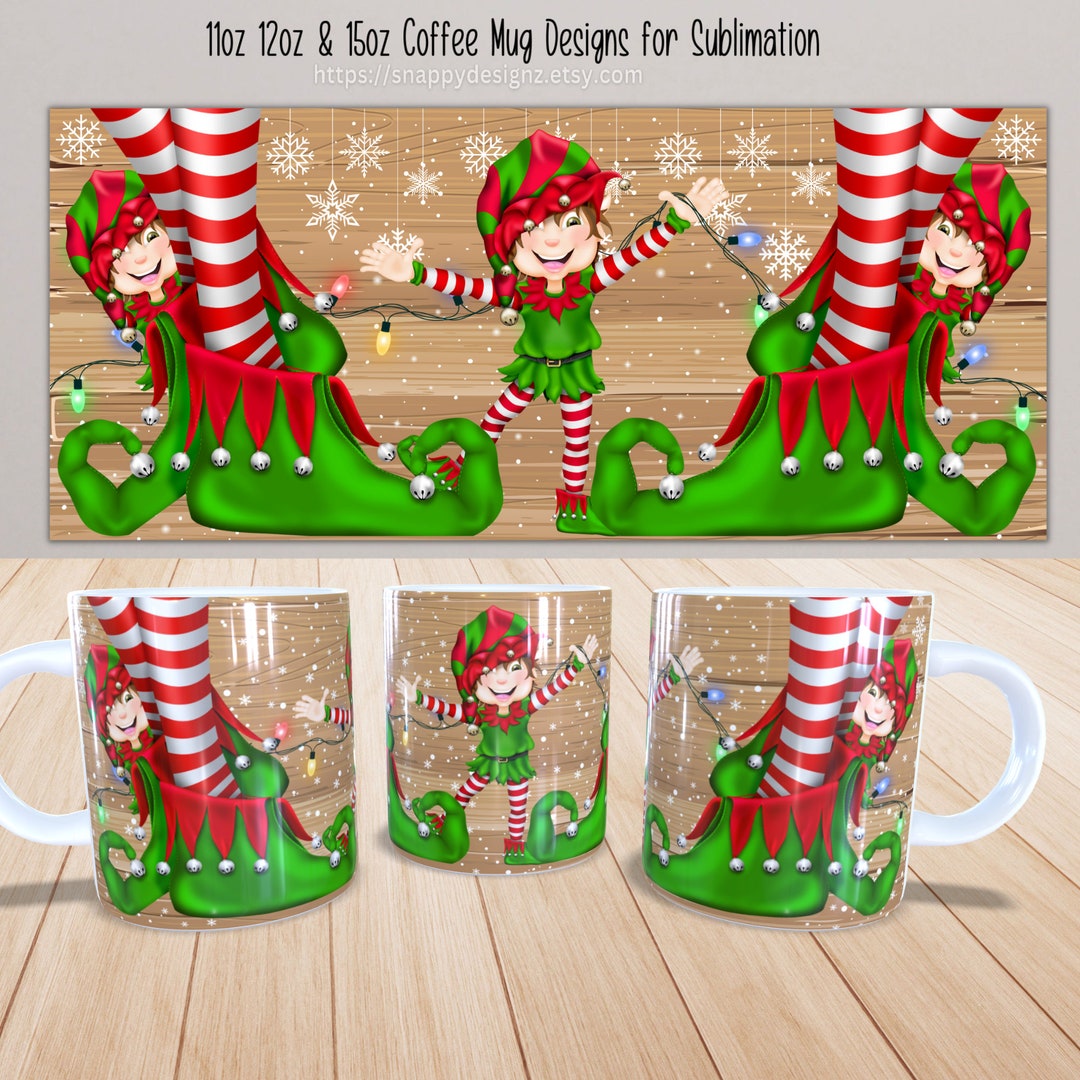 Naughty Christmas Elves Coffee Mug Wrap Sublimation Design for - Etsy