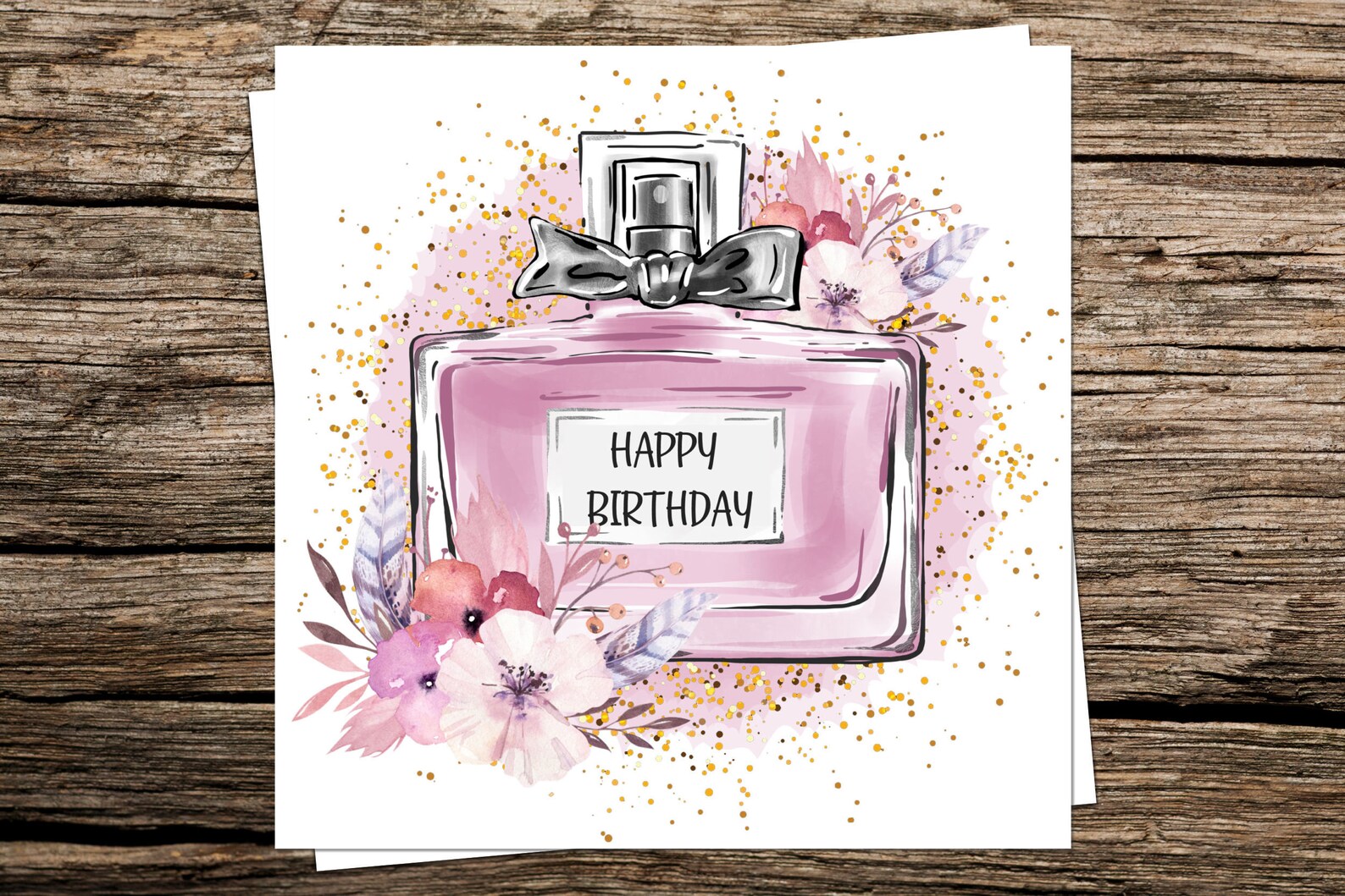 Happy Birthday Designer Perfume Birthday Card Etsy