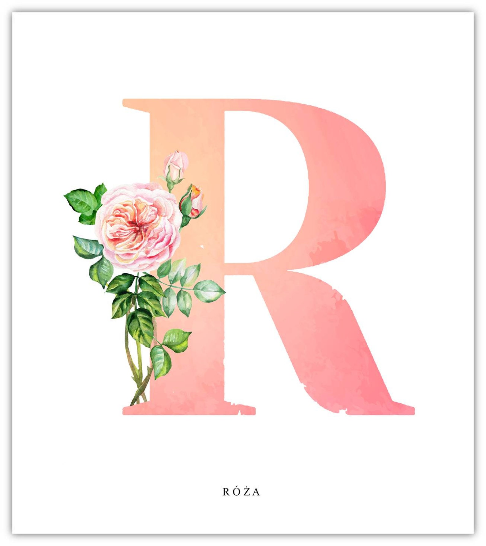Poster with child's name Letter R | Etsy