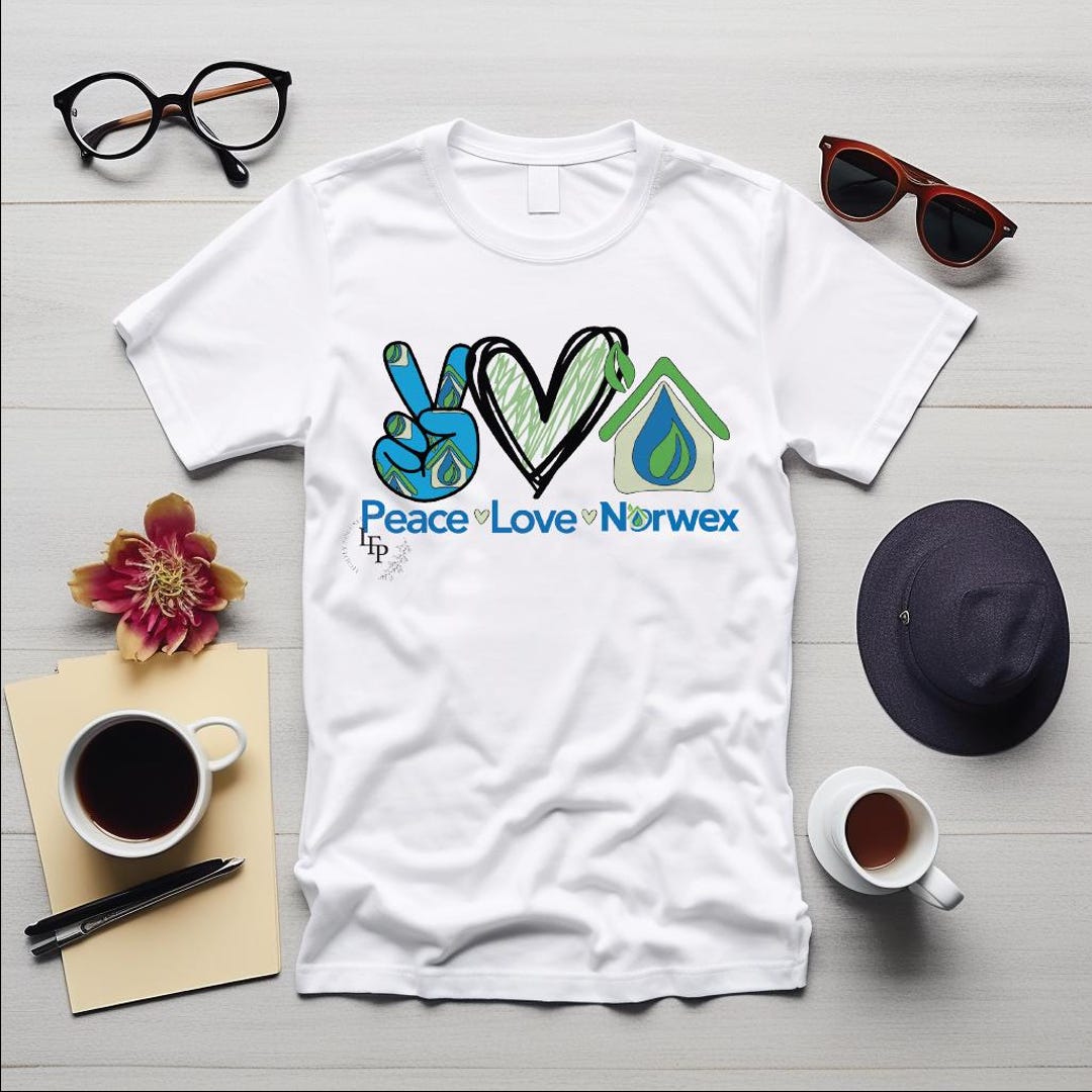 Peace Love Norwex, Natural Cleaning Products Unisex T-shirt, Tee, Eco ...