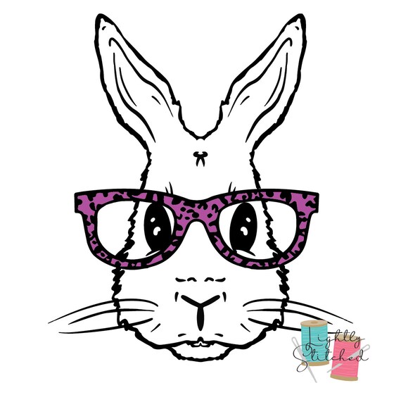 Bunny in Glasses PNG SVG Cute Rabbit Wearing Glasses Boy Girl | Etsy