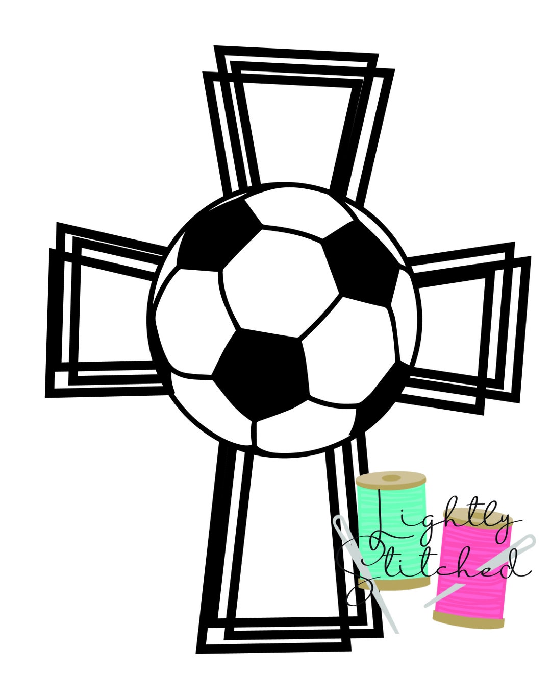 Cross With Soccer Ball Faith Crosses Sports Girl Boy SVG PNG - Etsy