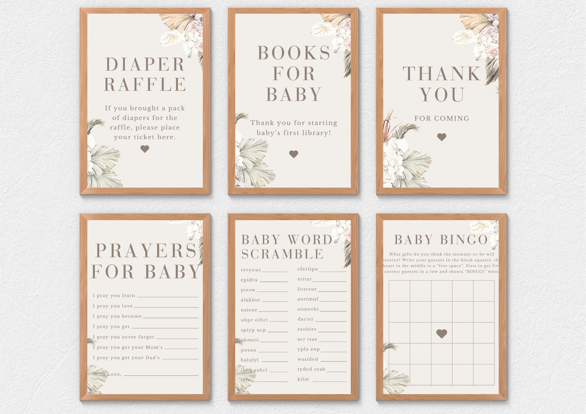 Boho Baby Shower Printables Bundle - Etsy