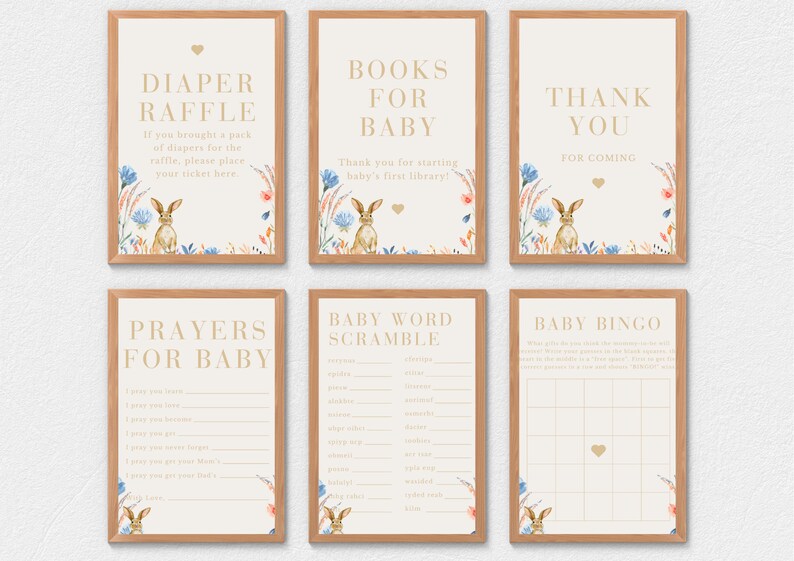 Neutral Baby Shower Printable Bundle - Etsy