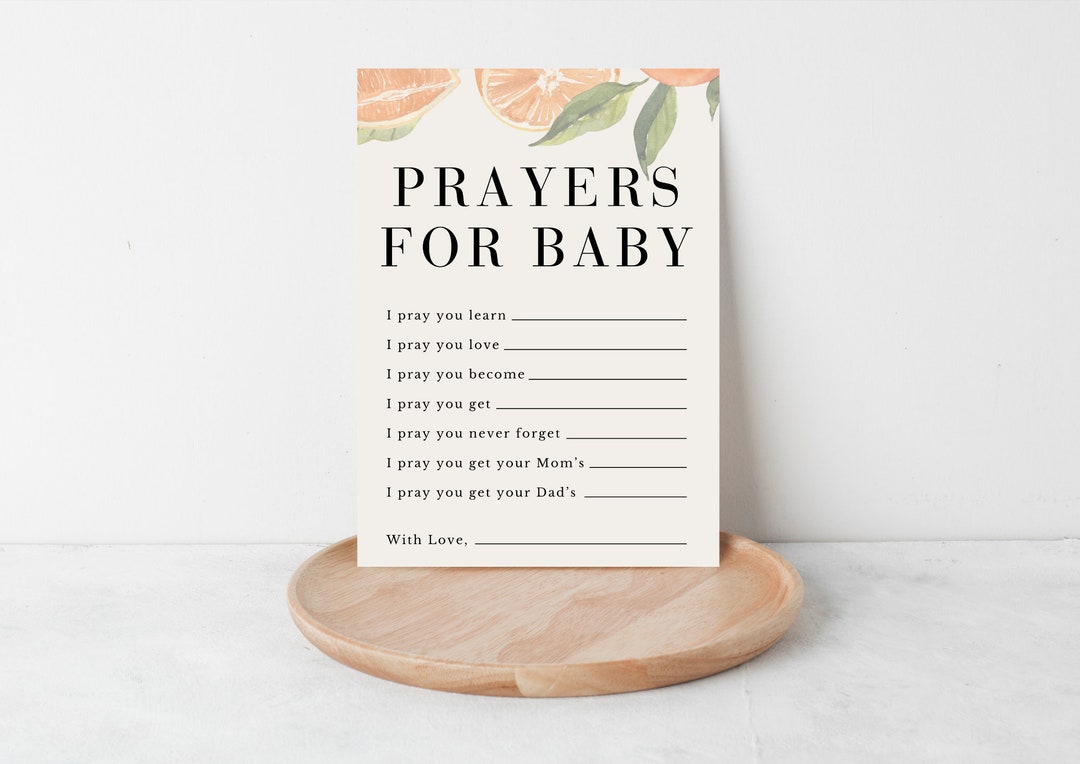 Little Cutie Baby Shower Prayers for Baby Printable - Etsy