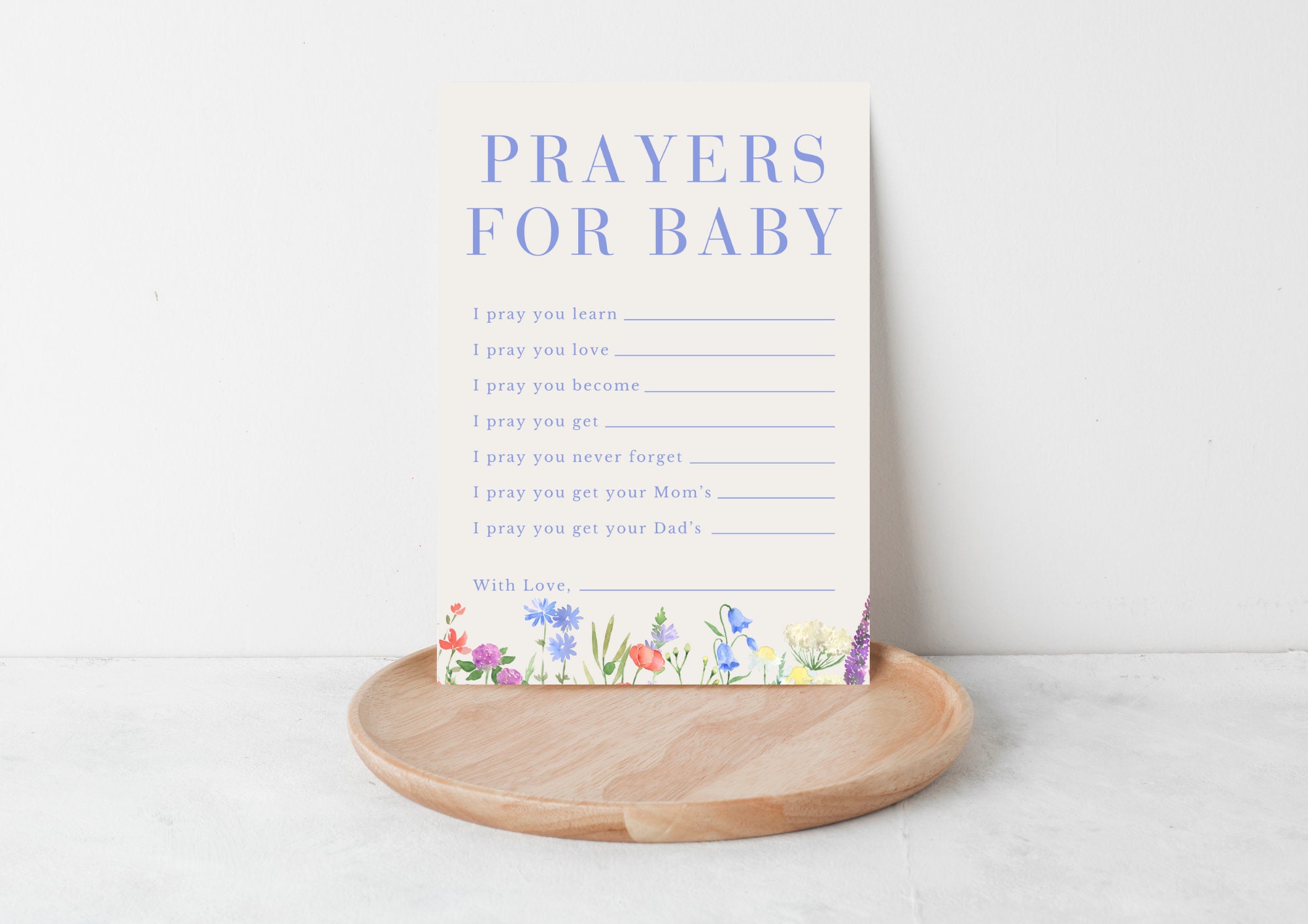 Wildflower Baby Shower Prayers for Baby Printable - Etsy