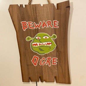 Beware Ogre Shrek Sign - Etsy