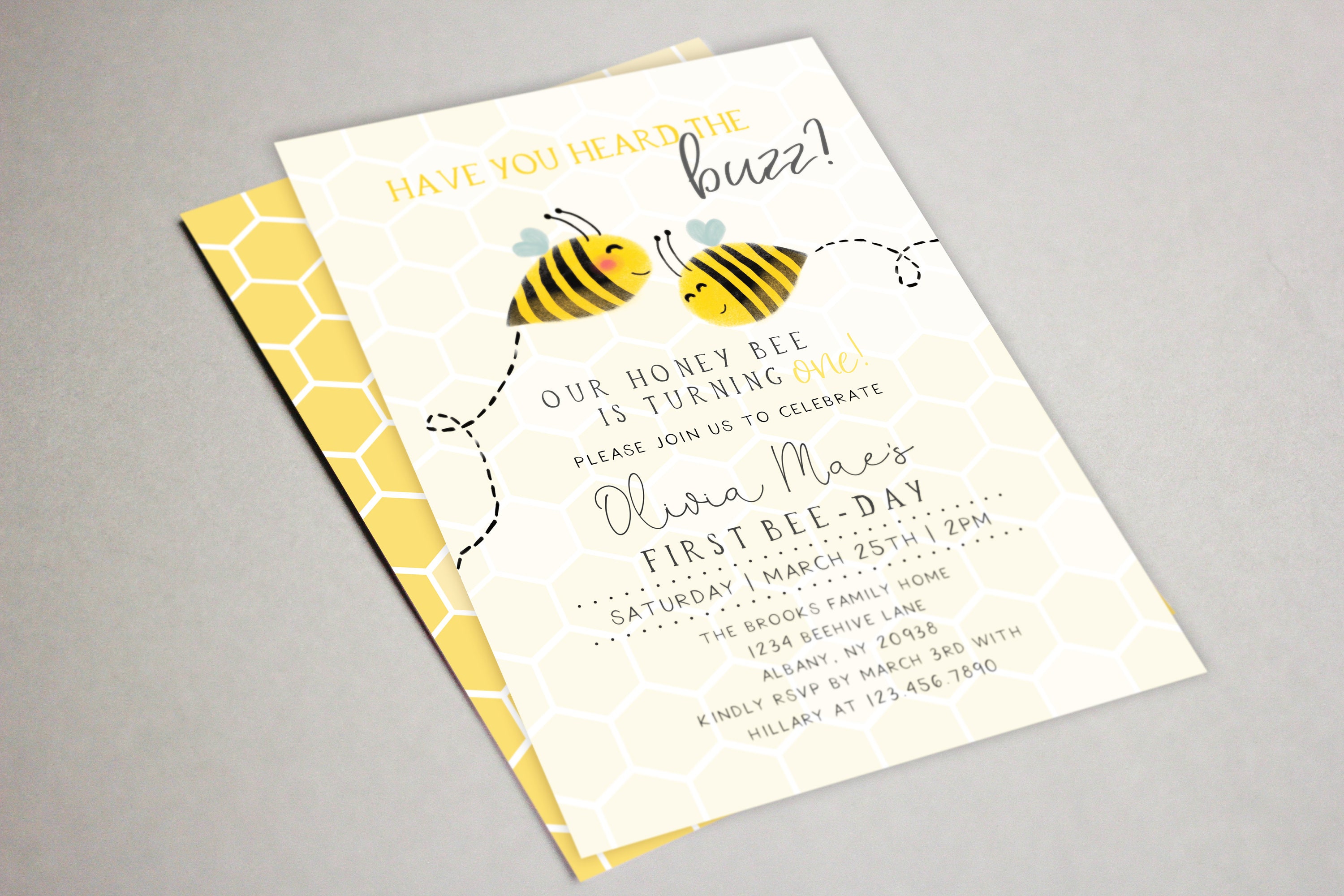 Honey Bee Invitation 1st Bee-day Invitation Bee-day - Etsy Australia