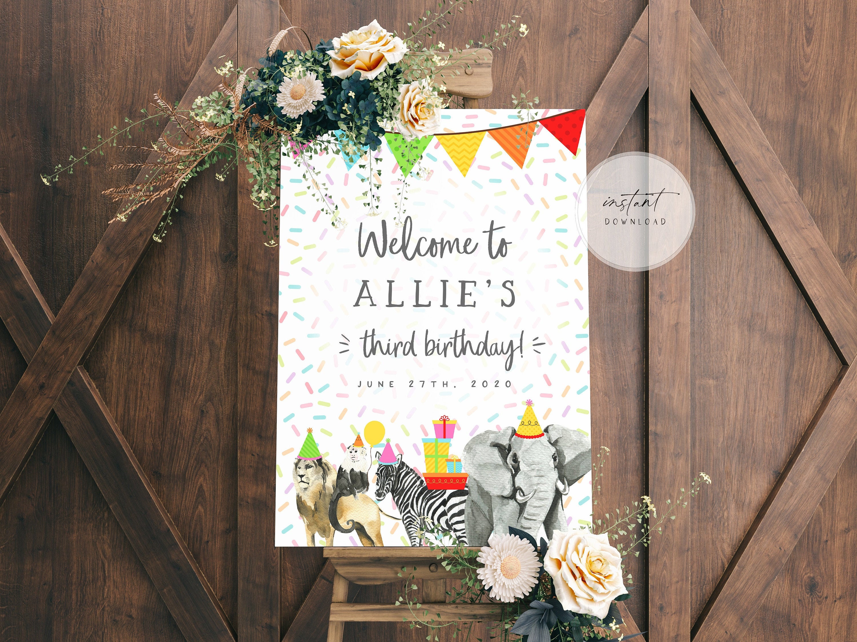Party Animals Welcome Sign Party Animals Birthday Party - Etsy