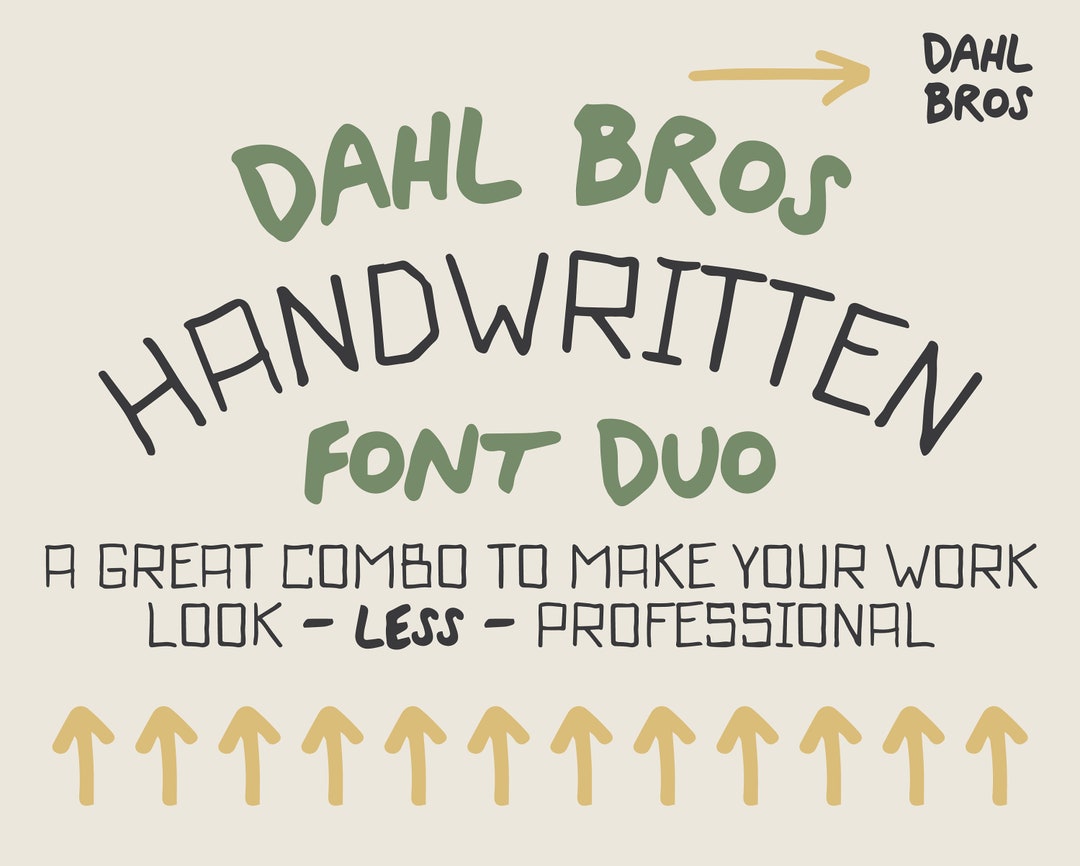 Fuente manuscrita Dahl Bros Handwriting Font Duo - Etsy España