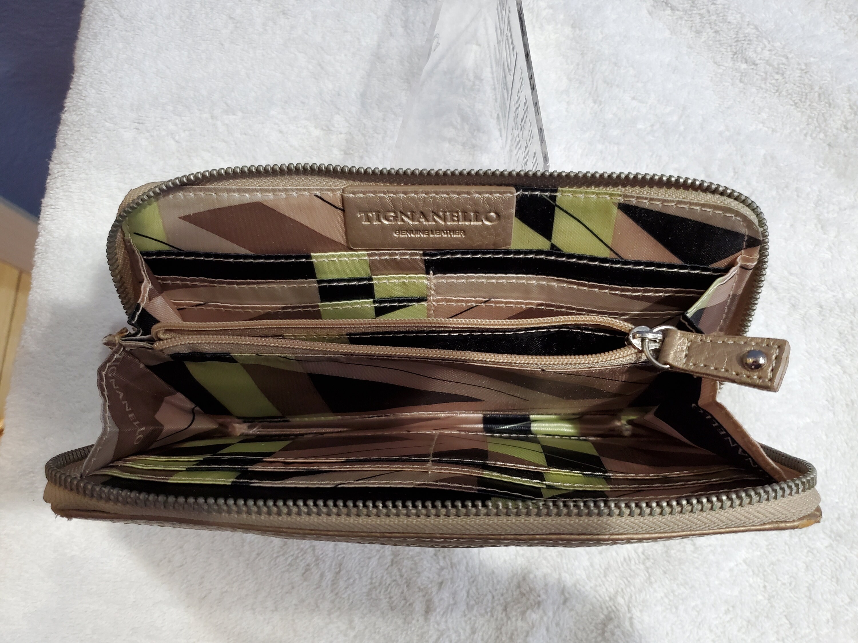 Tignanello Soft Pebbled and Metallic Leather Wallet/clutch, Pink, Gold ...