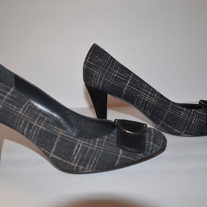 Stuart Weitzman Buckleup Tattersall Flannel Pump, Size 9 Medium - Etsy